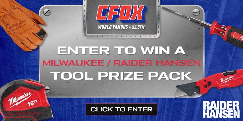 WIN A Raider Hansen /Milwaukee Tools Prize Pack | CFOX