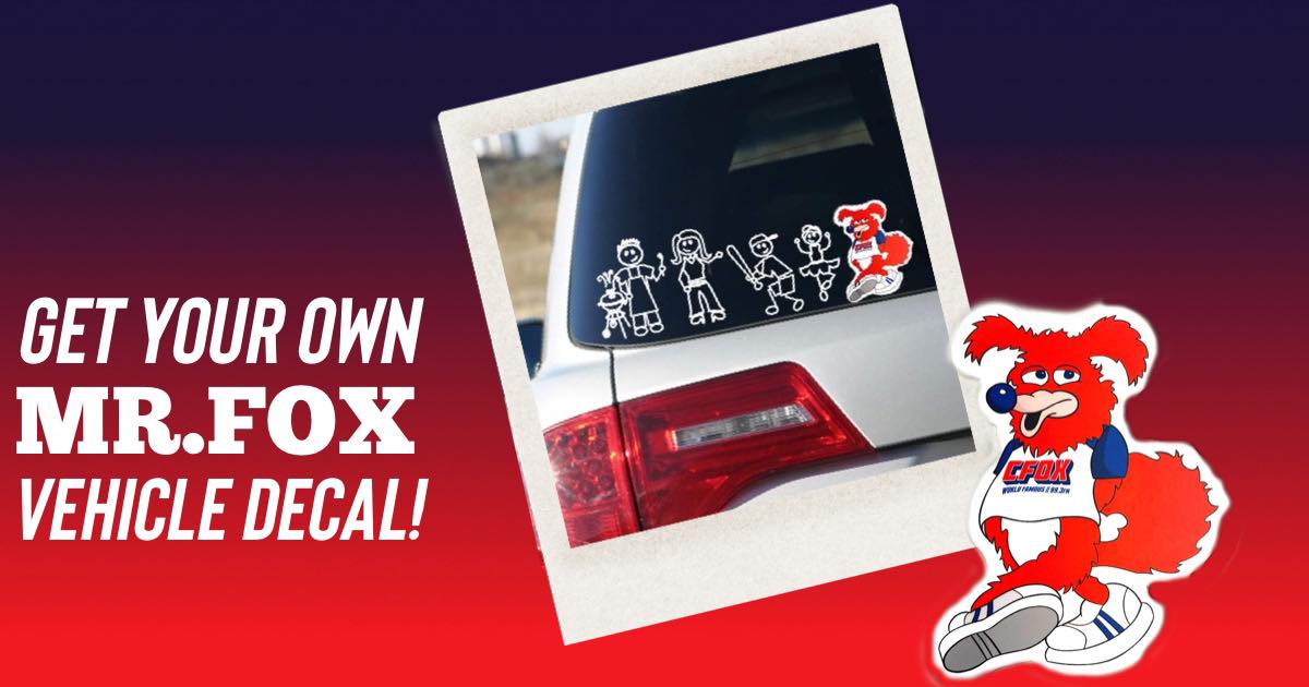 Get Your Own Mr. Fox Vehicle Decal | CFOX
